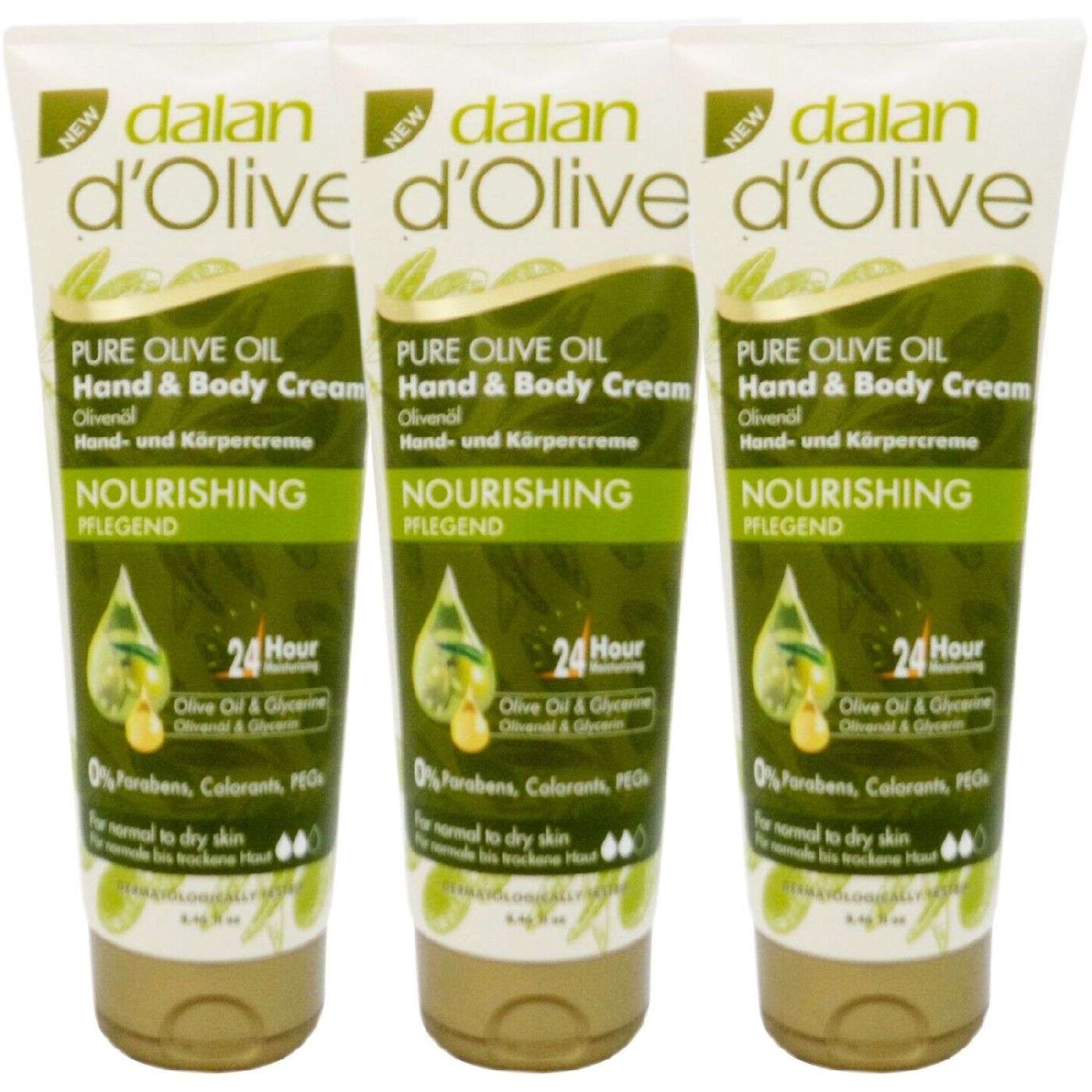 Dalan D Olive Pure Olive Oil Hand & Body Cream 3x250 ml Nourishing ...