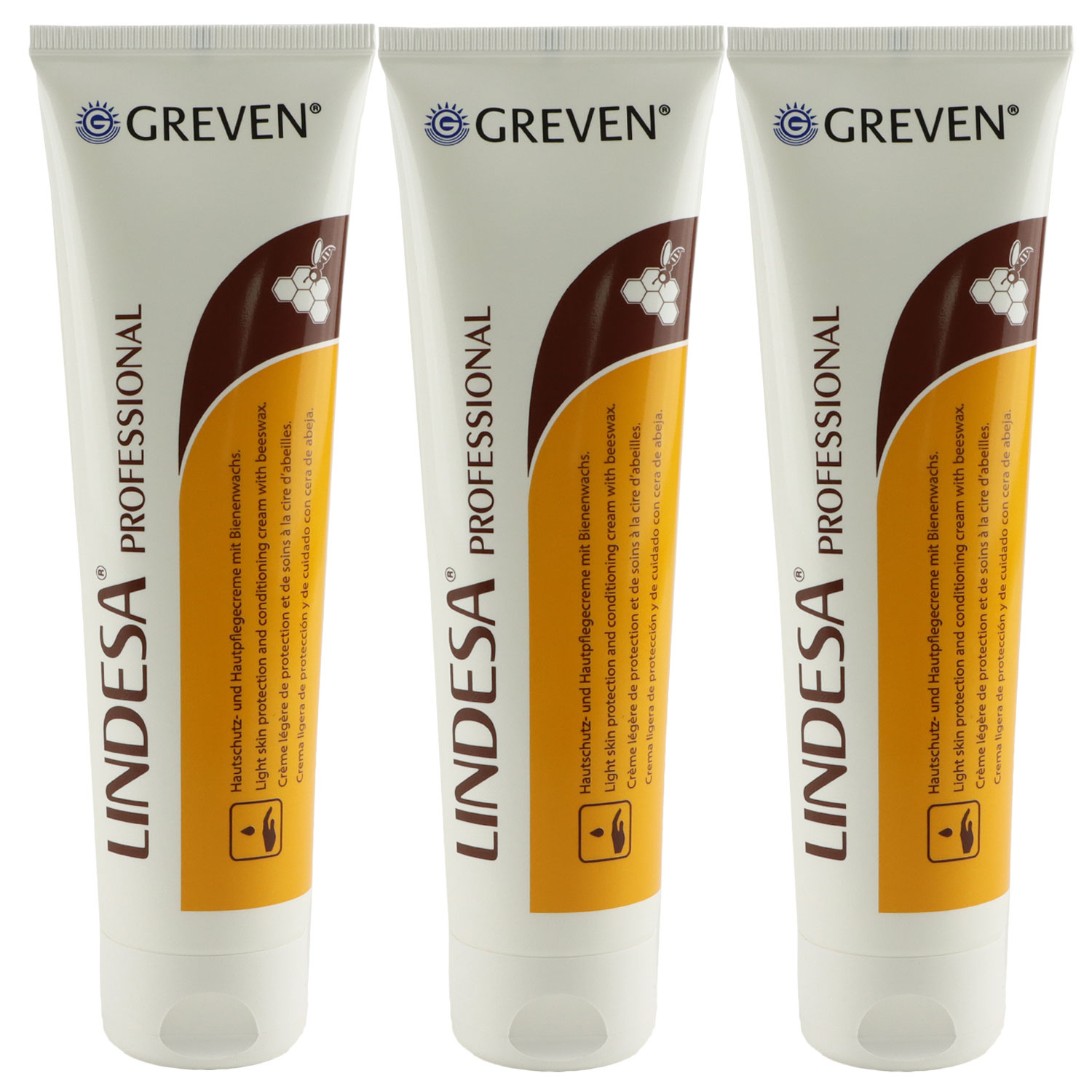 Lindesa Professional 3 x 100 ml Hautschutz- und Handpflegecreme mit ...