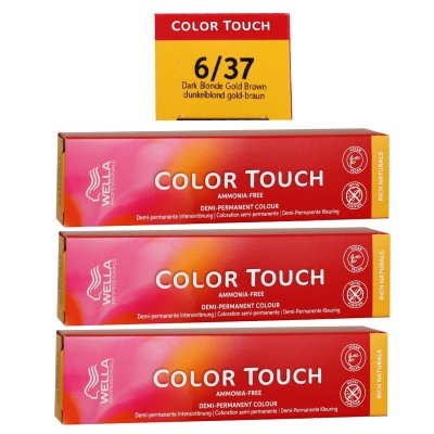 Wella Color Touch Rich Naturals 3 x 60 ml 6/37 dunkelblond gold-braun Set --> Riemax | Parfüm ...