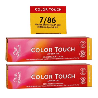 Wella Color Touch Rich Naturals 2 x 60 ml 7/86 mittelblond perl-violett ...