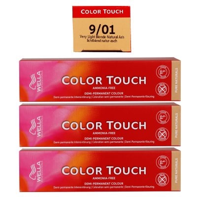 Wella Color Touch 3 x 60 ml 9/01 lichtblond natur asch Set --> Riemax ...