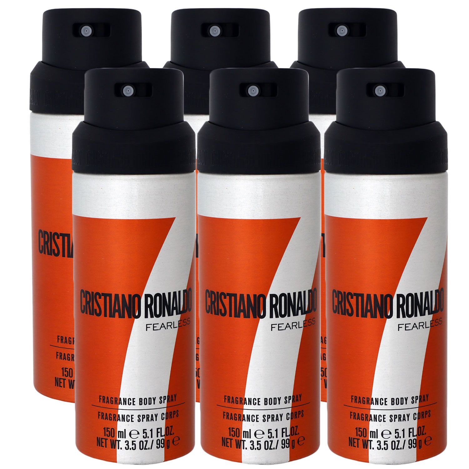 Cristiano Ronaldo Fearless 6 x 150 ml Body Spray Körper