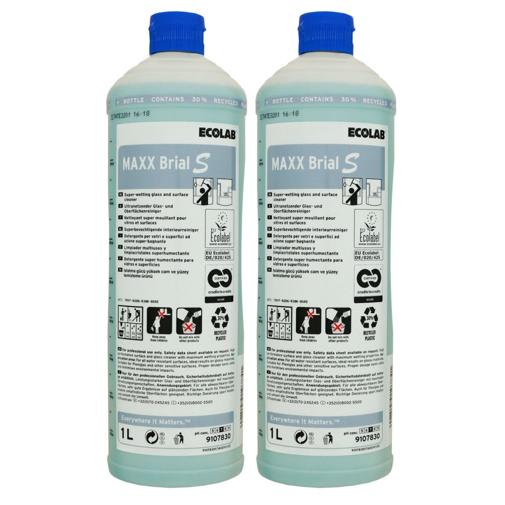 Ecolab MAXX Brial S 2 x 1 Liter Glasreiniger Set