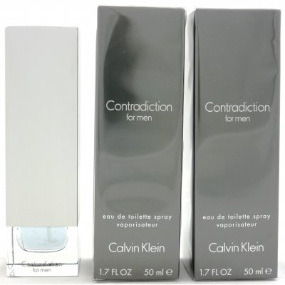 Calvin Klein Contradiction for Man / Men 2 x 50 ml Eau de Toilette EDT ...