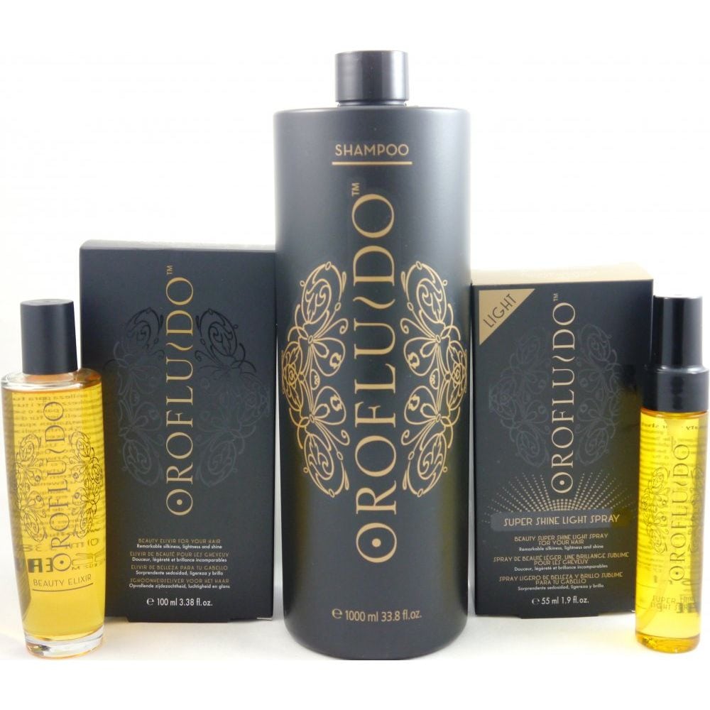 Revlon Orofluido Shampoo& Beauty Elixir&Super Shine Light Spray bei Riemax