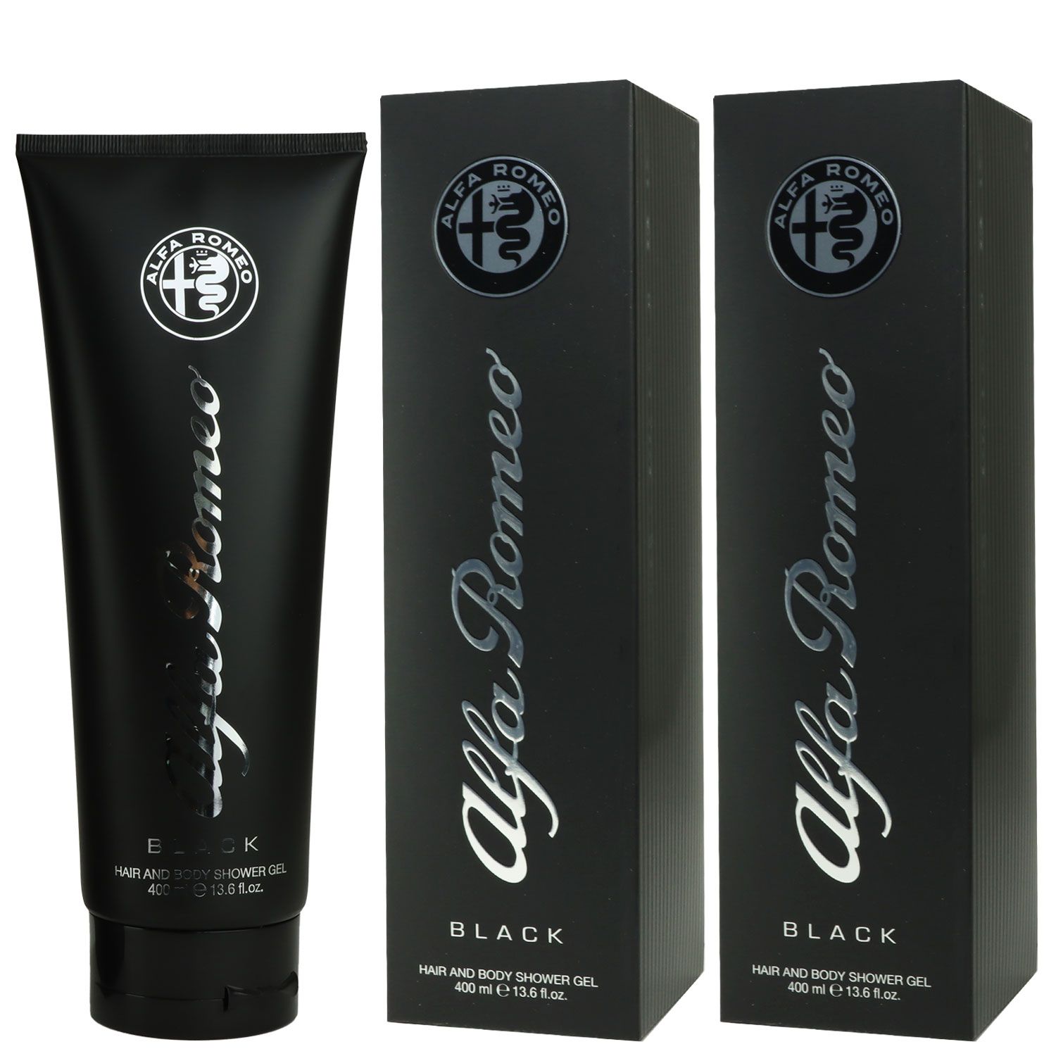 Alfa Romeo Black 2 x 400 ml Hair & Body Showergel Set bei Riemax