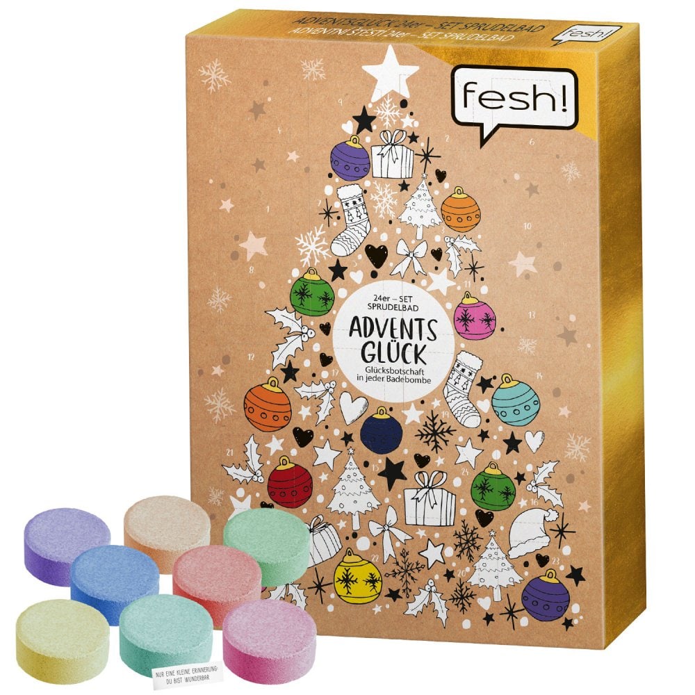 Badebomben Adventskalender 24 er Set Sprudelbad