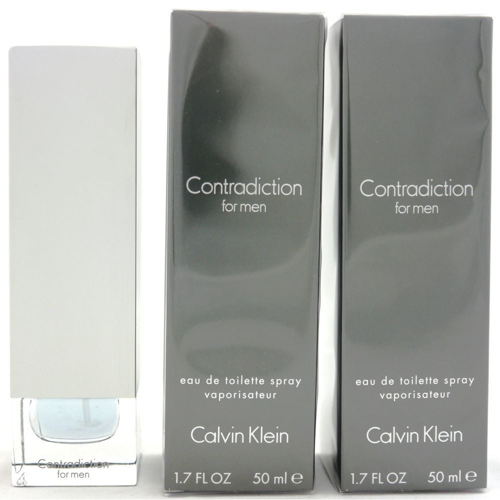 Calvin Klein Contradiction for Man / Men 2 x 50 ml Eau de Toilette EDT ...