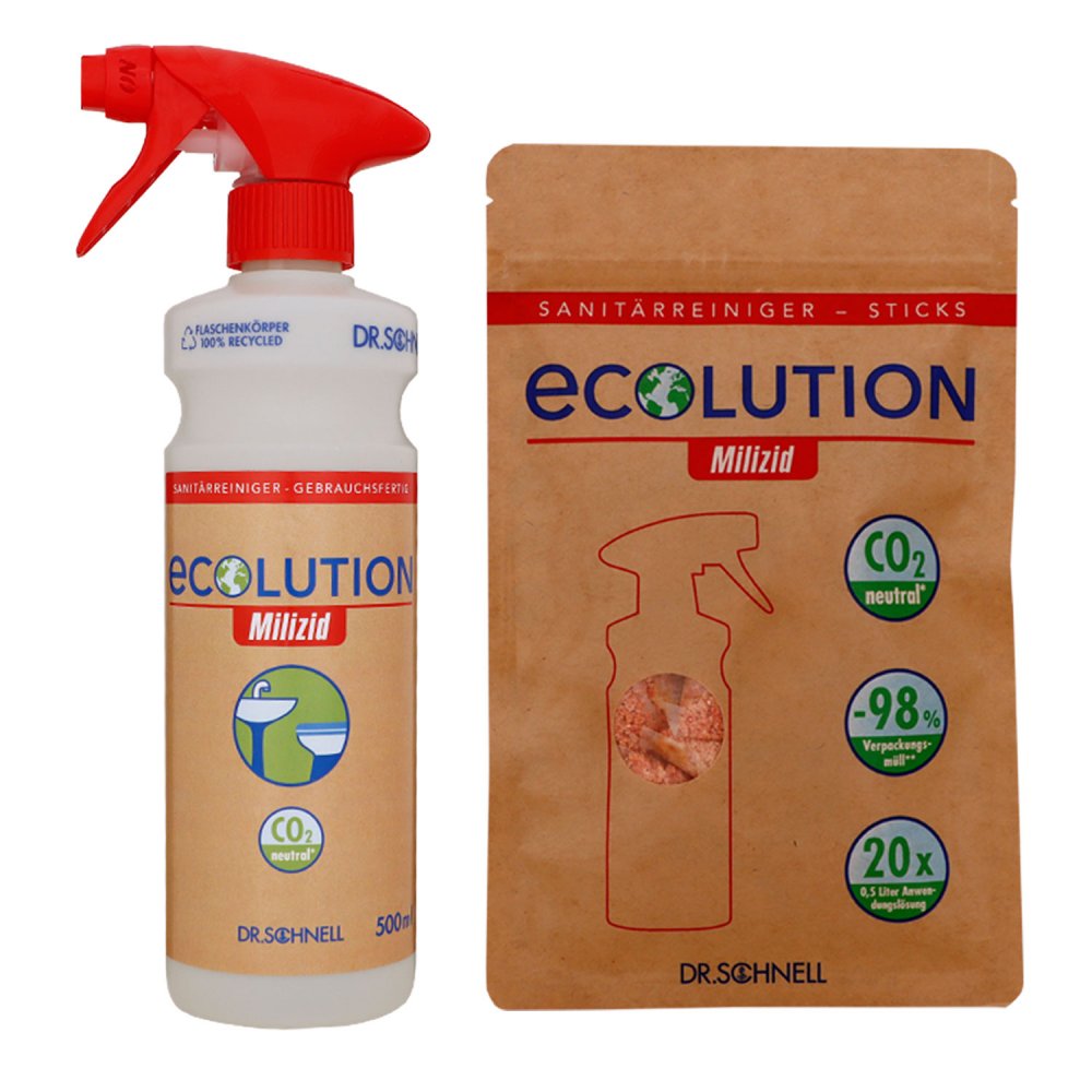 Dr. Schnell Ecolution Milizid 20 Sanitärreiniger-Sticks & 500 ml ...