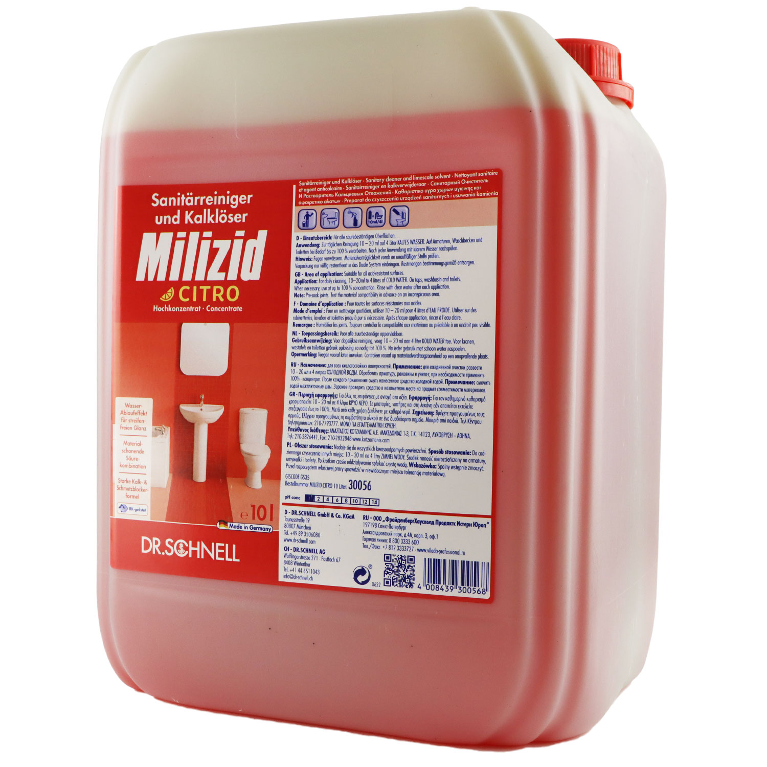 Dr. Schnell Milizid Citro 10 L Sanitärreiniger und Kalklöser Kanister ...
