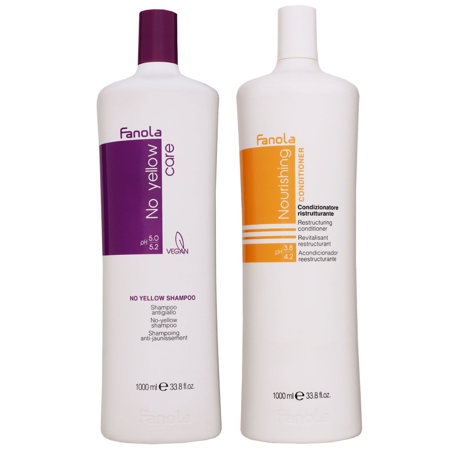 Fanola No Yellow 1000 ml Silbershampoo & 1000 ml Fanola Nourishing ...