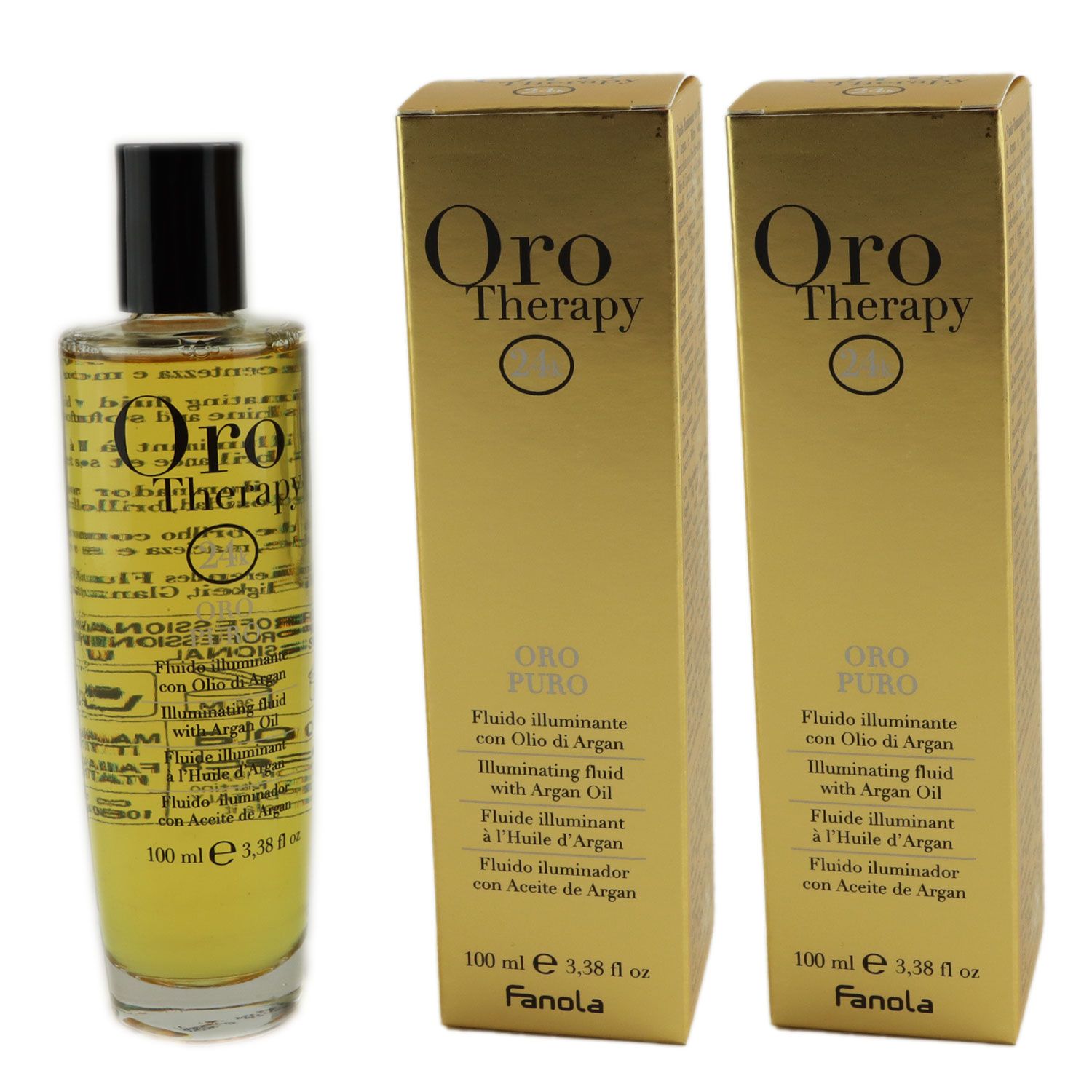 Fanola Oro Therapy Fluid 2 x 100 ml Argan Oil Gold Haaröl