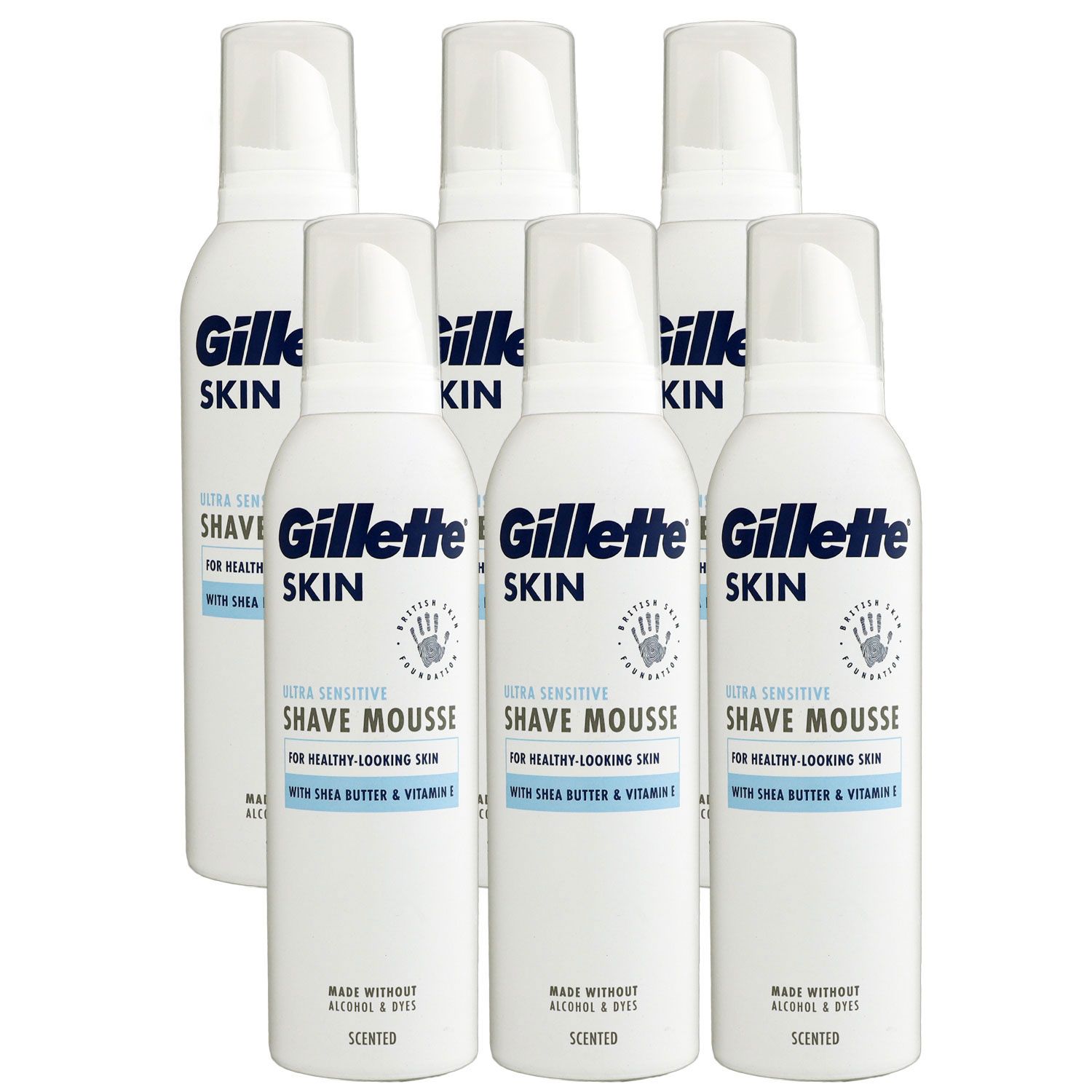 Gillette Skin Ultra Sensitive Rasierschaum 6 x 240 ml