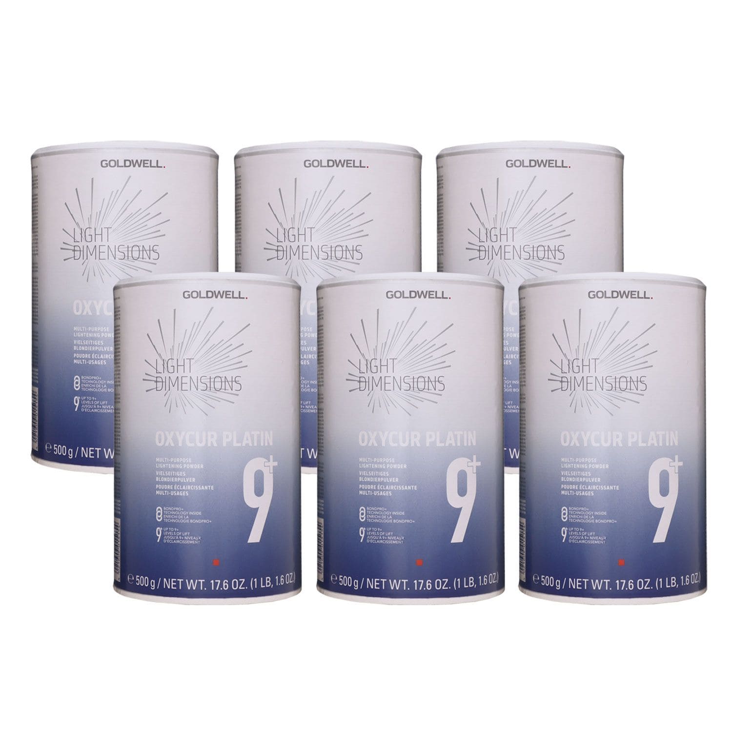 Goldwell Oxycur Light Dimension Platin 9+ 6 x 500 g Blondierpulver Set ...