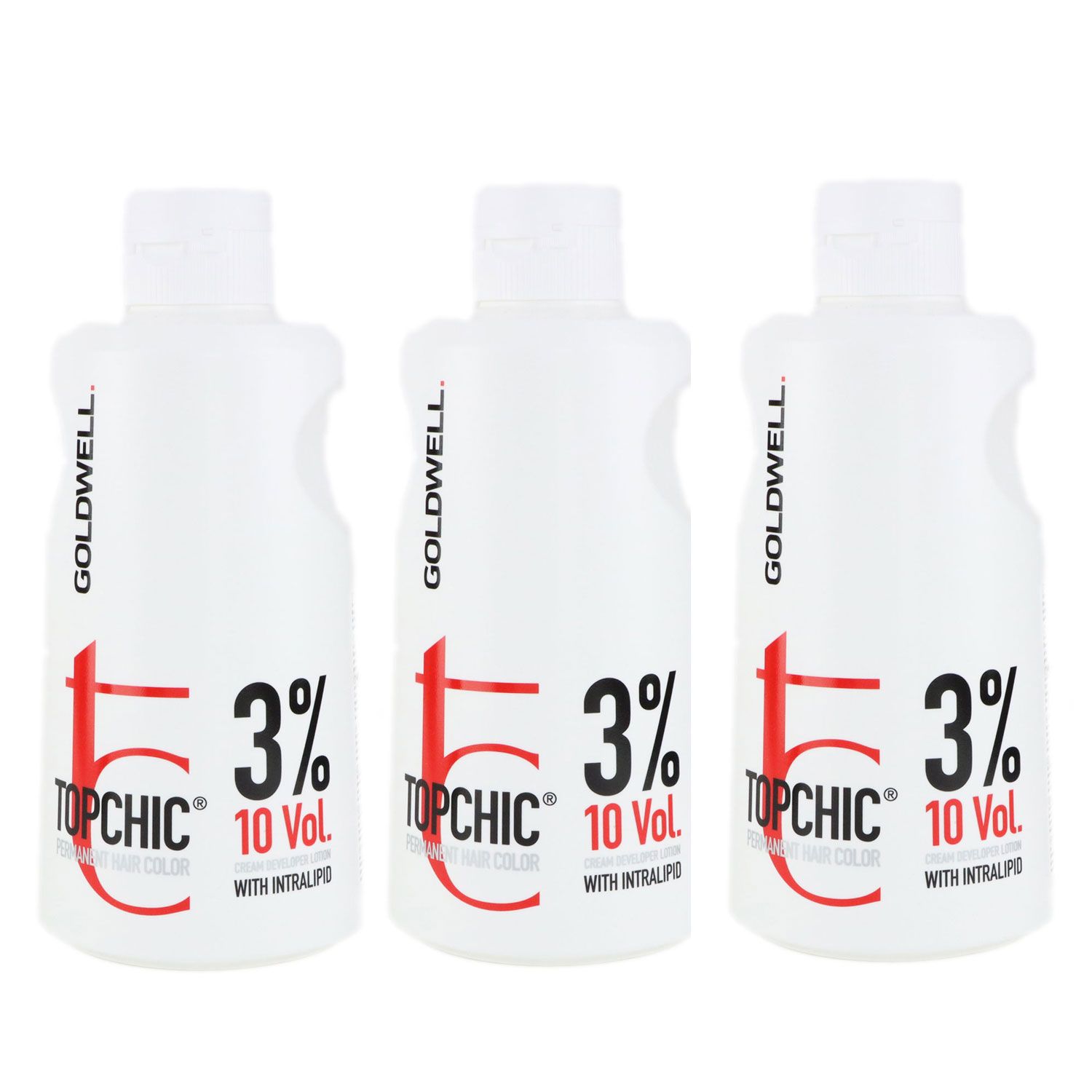 Goldwell Topchic Creme Lotion Developer 3x1000ml 3% Entwicklerlotion ...