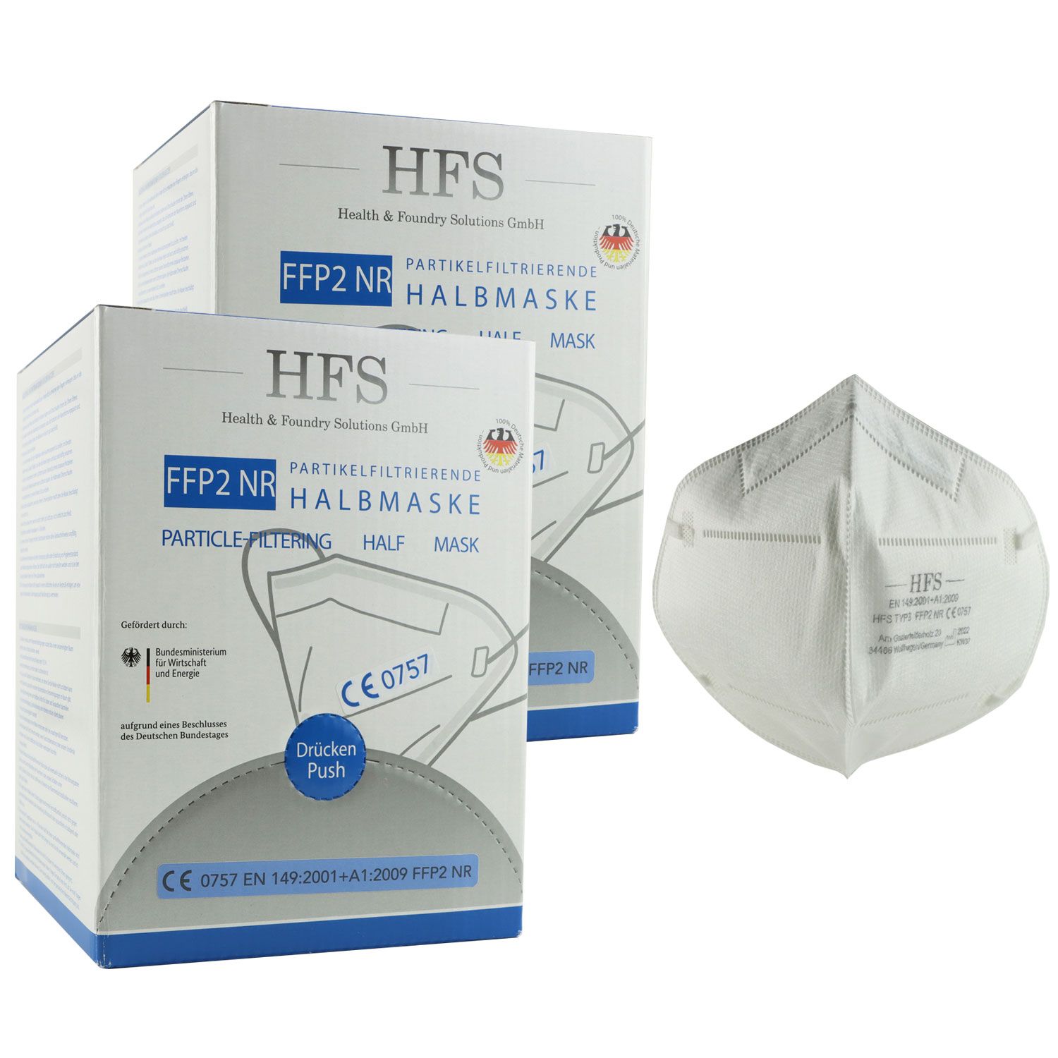 80x FFP2 Mundschutz Maske Schutzmaske Atemschutz EN149:2001+A12009 bei Riemax