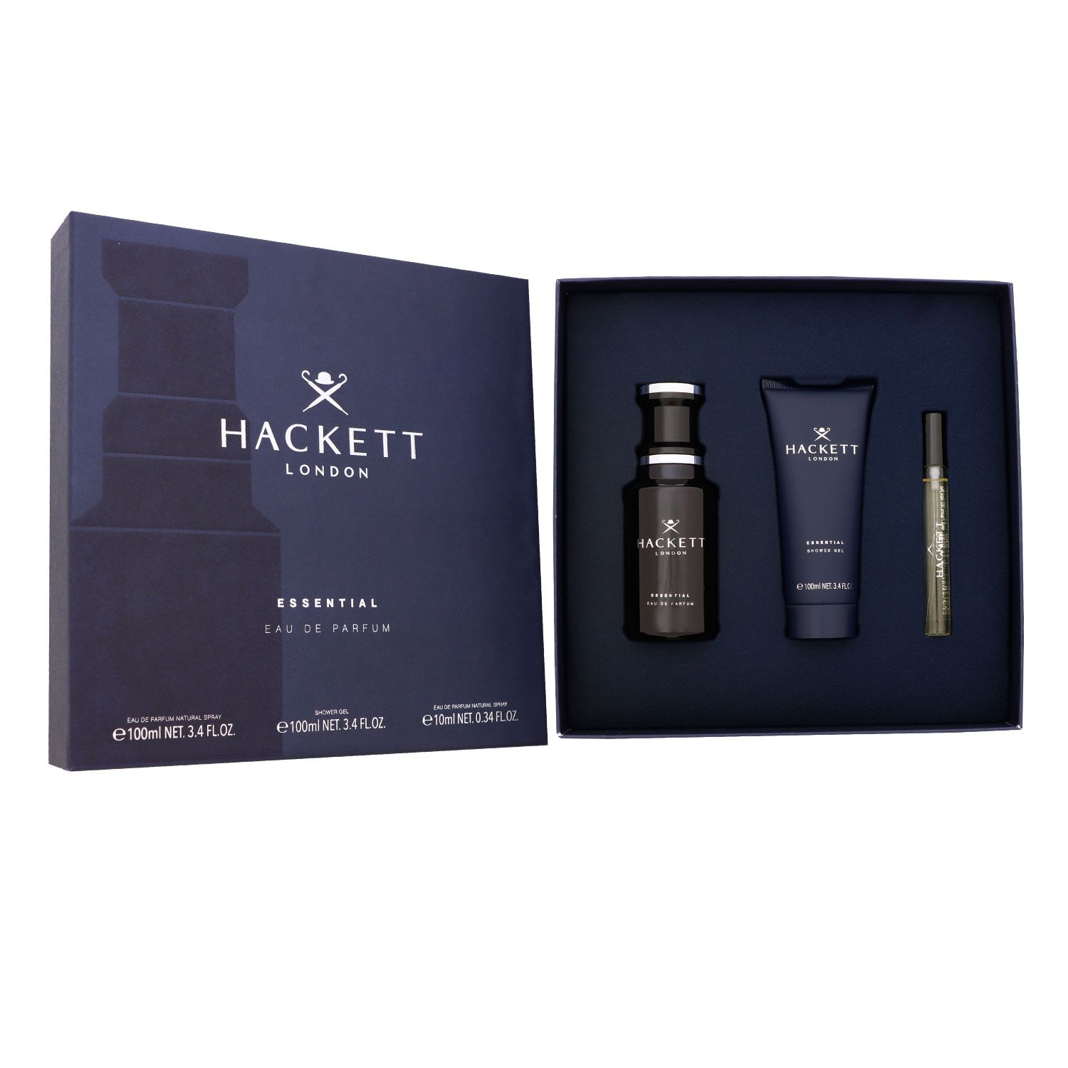 Hackett London Essential Set 100 ml EDP & 100 ml Duschgel & 10 ml EDP Travel Spray --> Riemax ...
