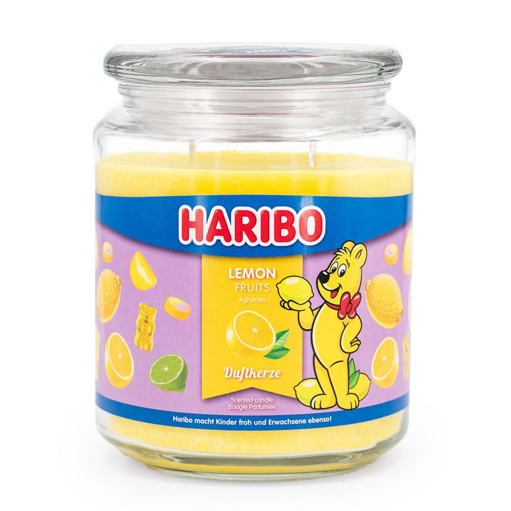 Haribo Lemon Fruits 510 g Gummibären Duftkerze im Glas --> Riemax ...