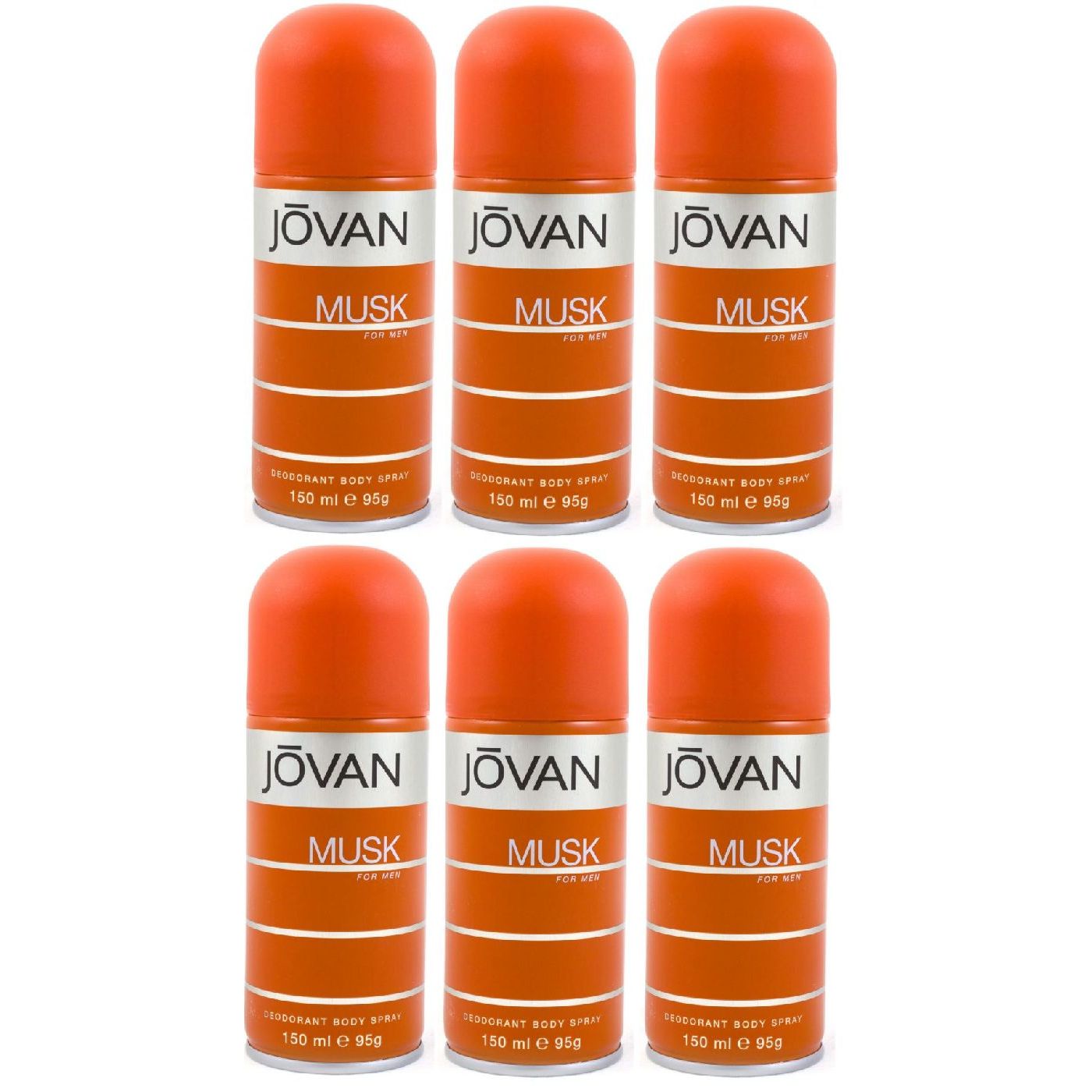 Jovan Musk For Men 6 x 150 ml Deo Spray Deospray Deodorant bei Riemax