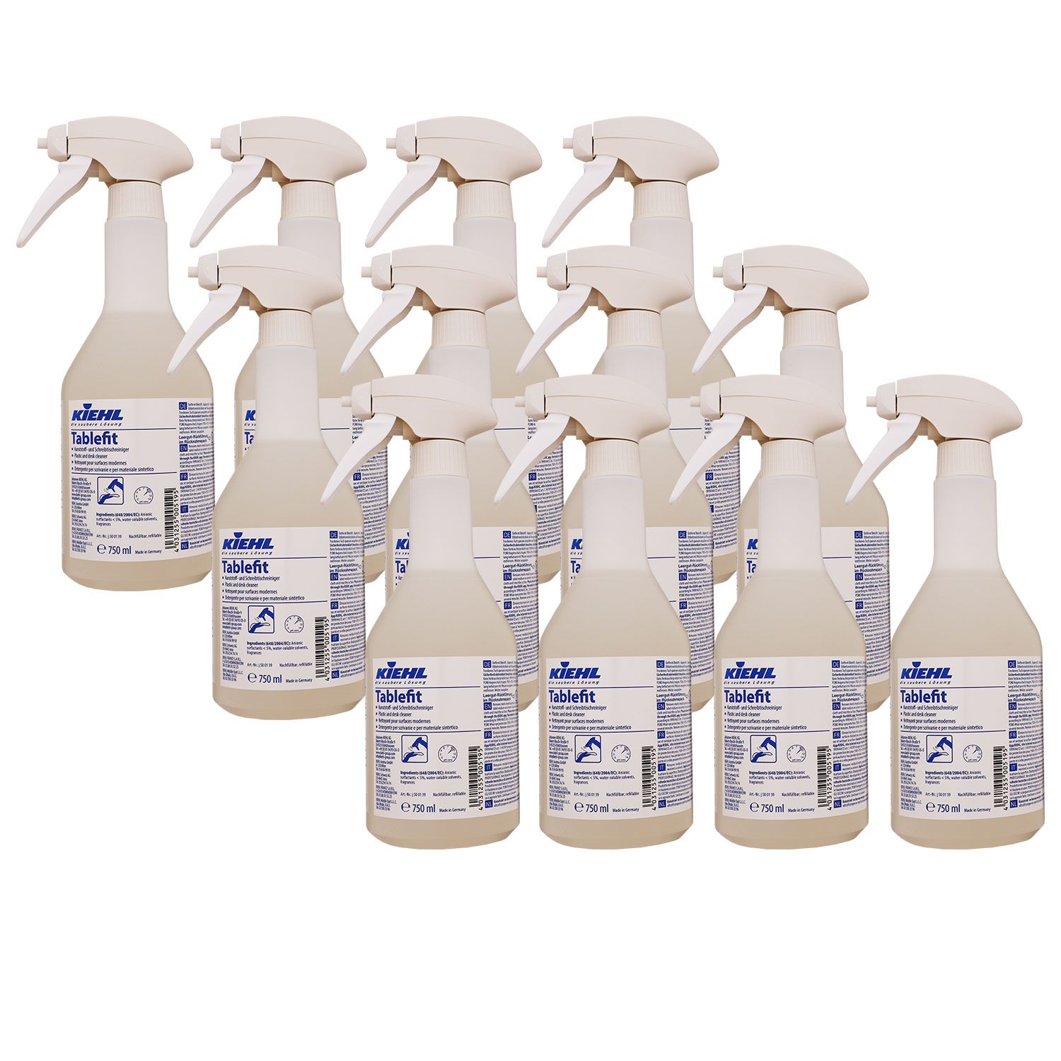 Kiehl Tablefit 12 x 750 ml Kunststoff- und Schreibtischreiniger ...