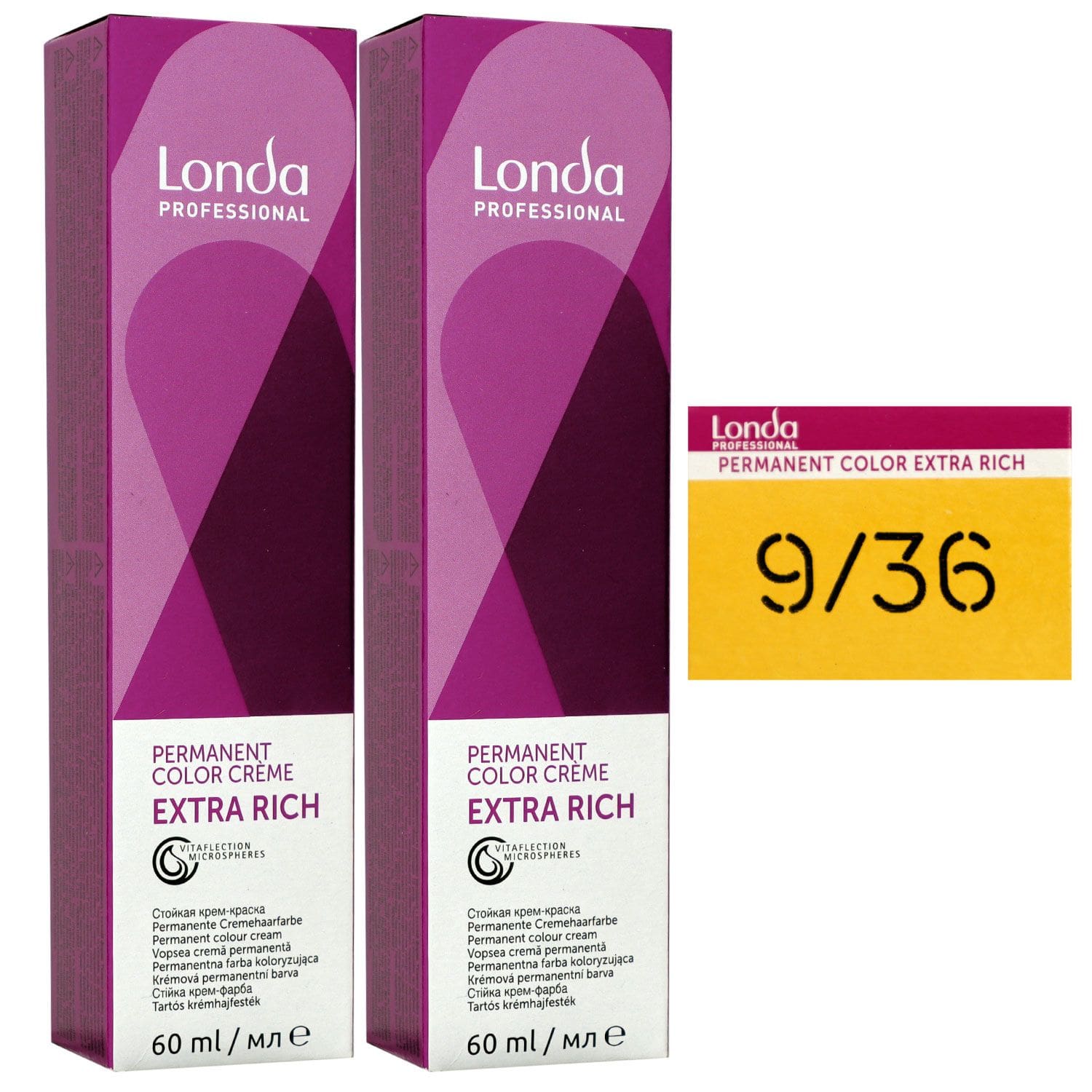 Londa Professional permanente Cremehaarfarbe Extra Rich 2 x 60 ml 9/36 ...