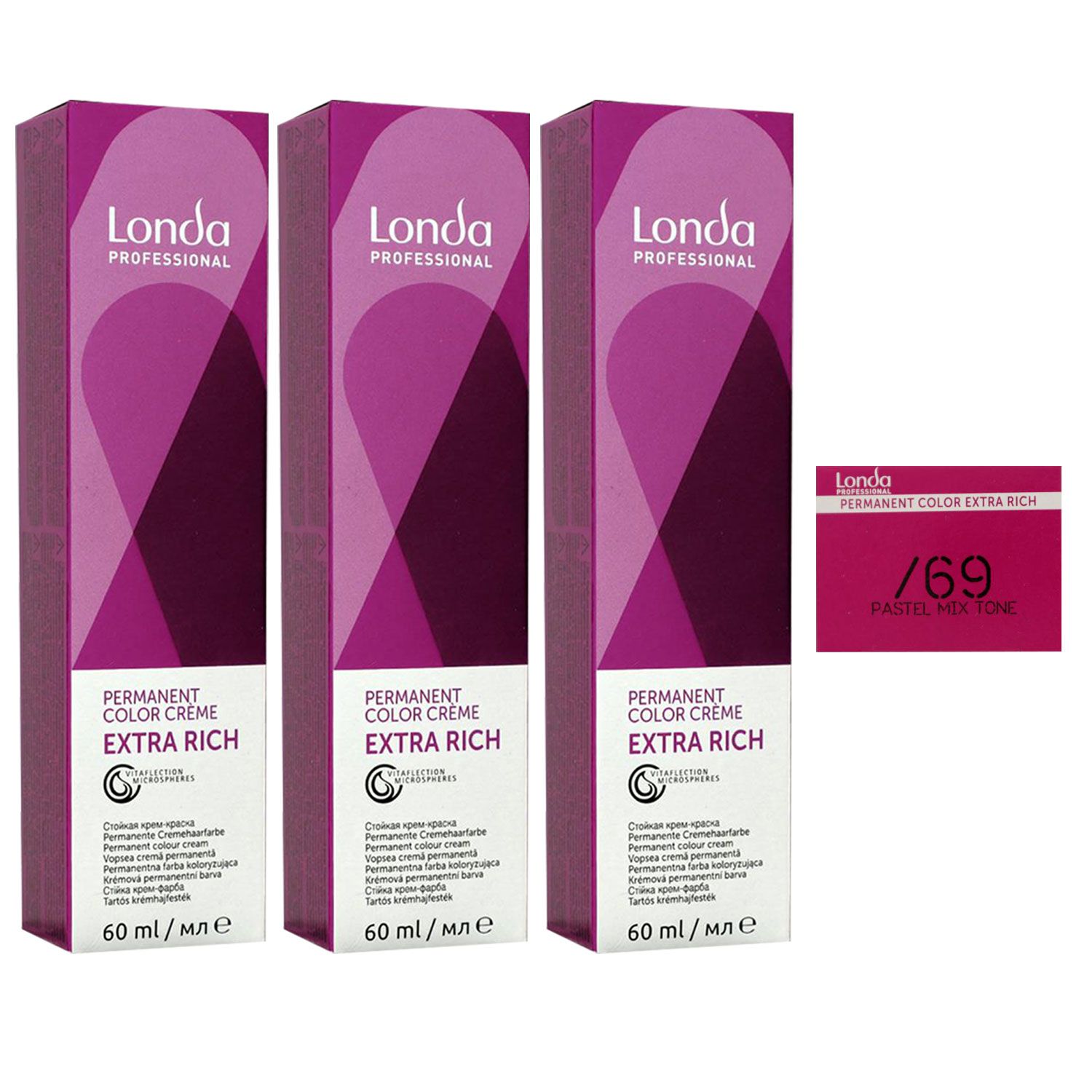 Londa Cremehaarfarbe Extra Rich 3 x 60 ml /69