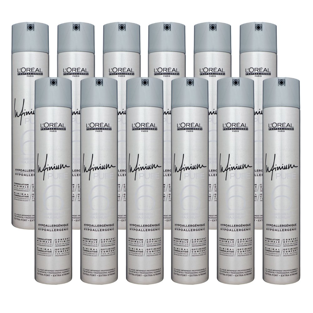 Loreal Infinium Pure Extra Strong 12 x 500 ml Haarspray - Extra Strong ...