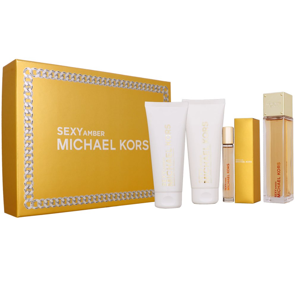 Michael Kors Sexy Amber Set 100 ml EDP & 10 ml EDP Mini & 100 ml BL & 100 ml SG --> Riemax ...