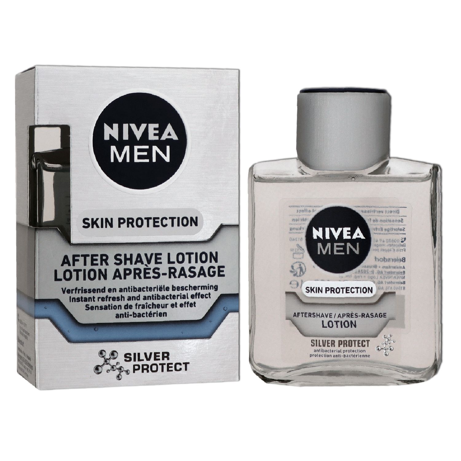 Nivea Men Skin Protection 100 ml After Shave Lotion Aftershave Silver ...