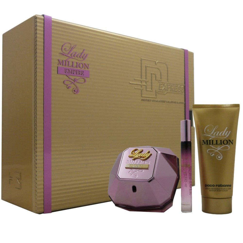 Paco Rabanne Lady Million Empire Set 80ml EDP & 10ml EDP & 100ml Lady ...
