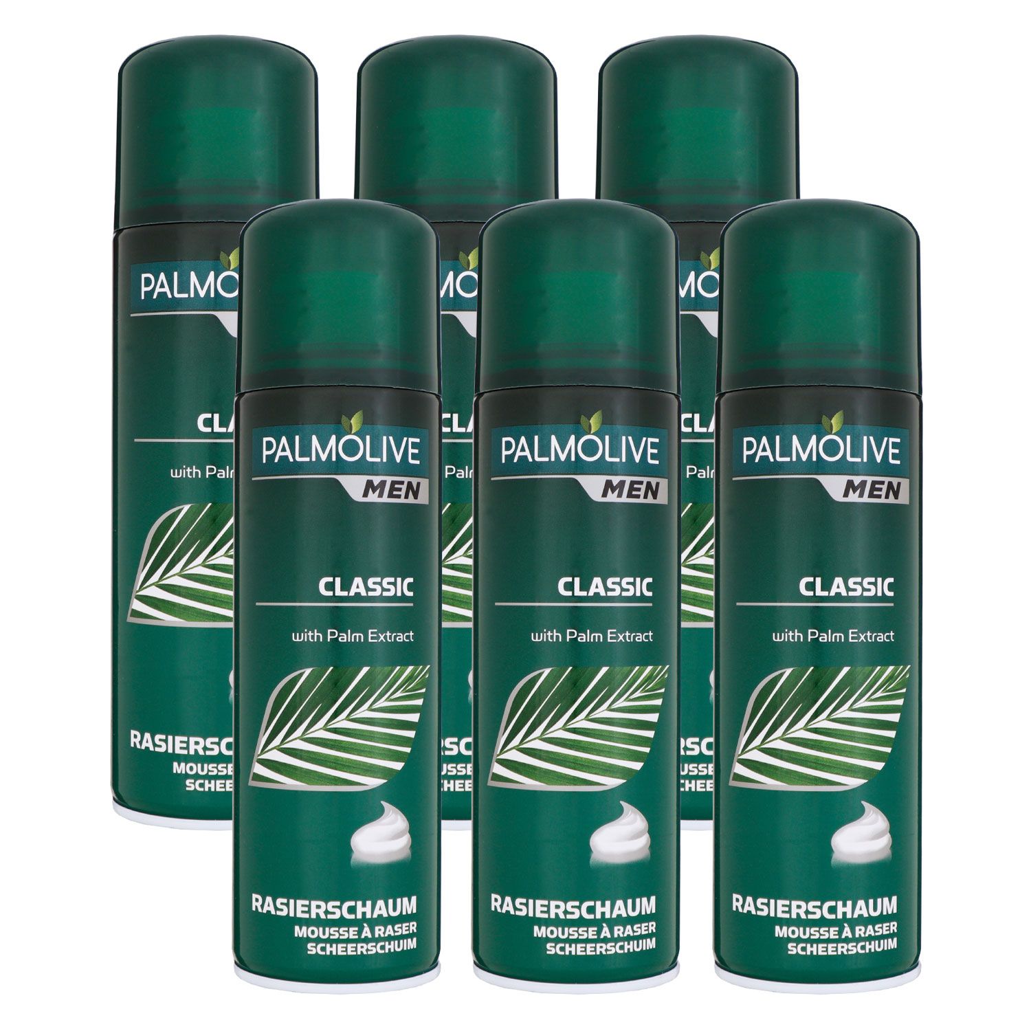 Palmolive Men Classic 6 x 300 ml Rasierschaum für Herren Palmenextrakt ...