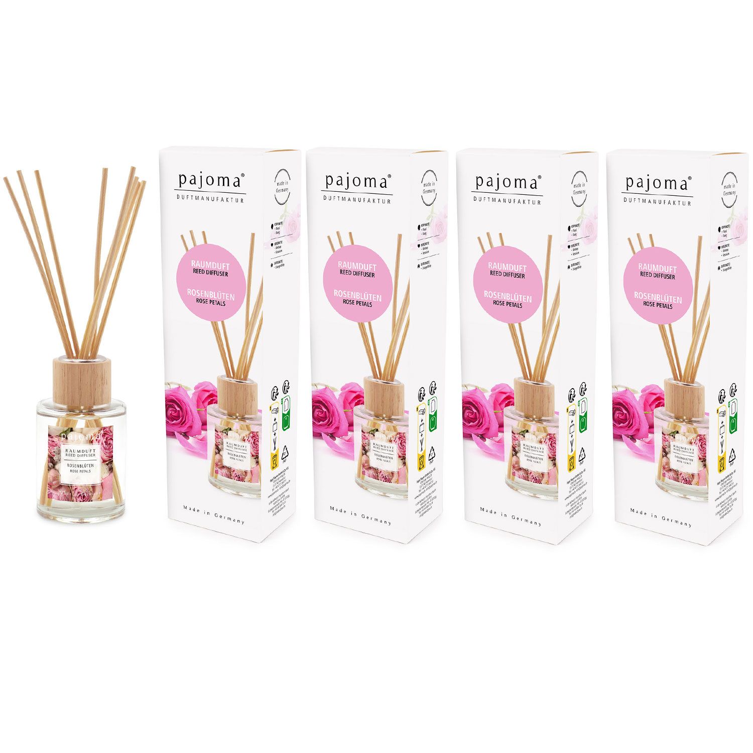 Raumduft Rosenblüten 4 x 100 ml Pajoma Raumduftdiffuser Lufterfrischer ...