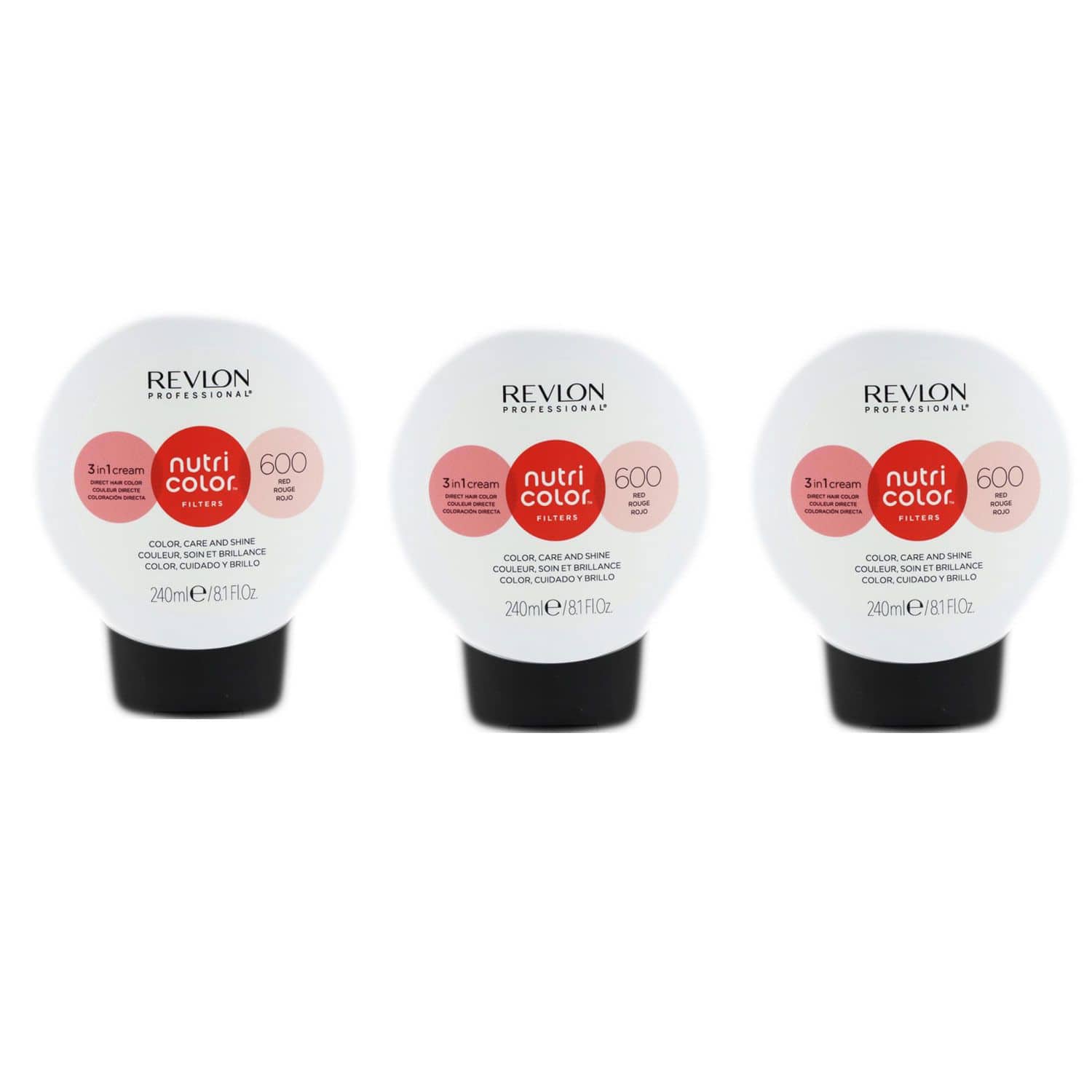 Revlon Nutri Color 3 x 240 ml 3 in 1 Cream 600 Red Set bei Riemax