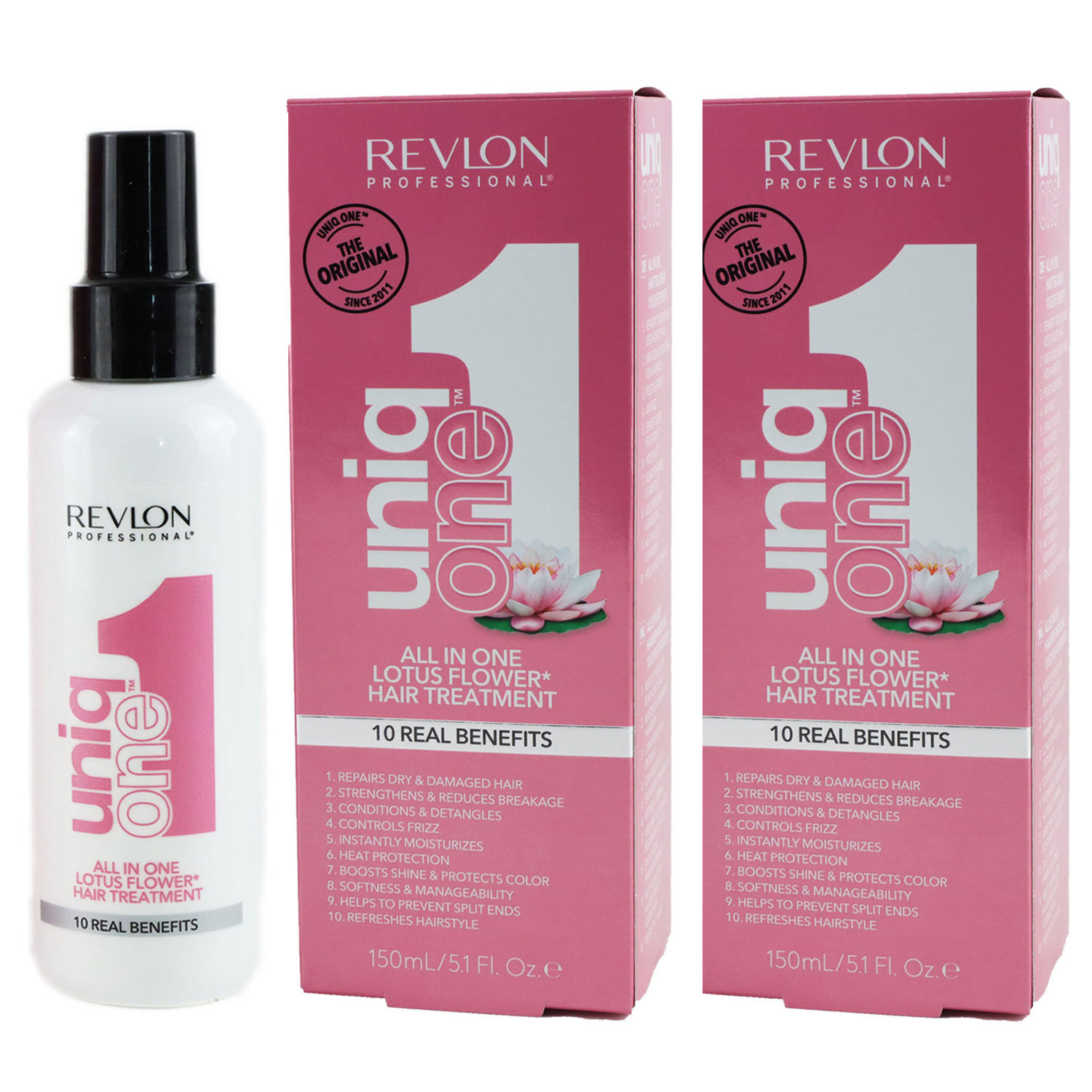 Revlon Uniq One Lotus Flower 2 x 150 ml Hair Treatment Set --> Riemax ...