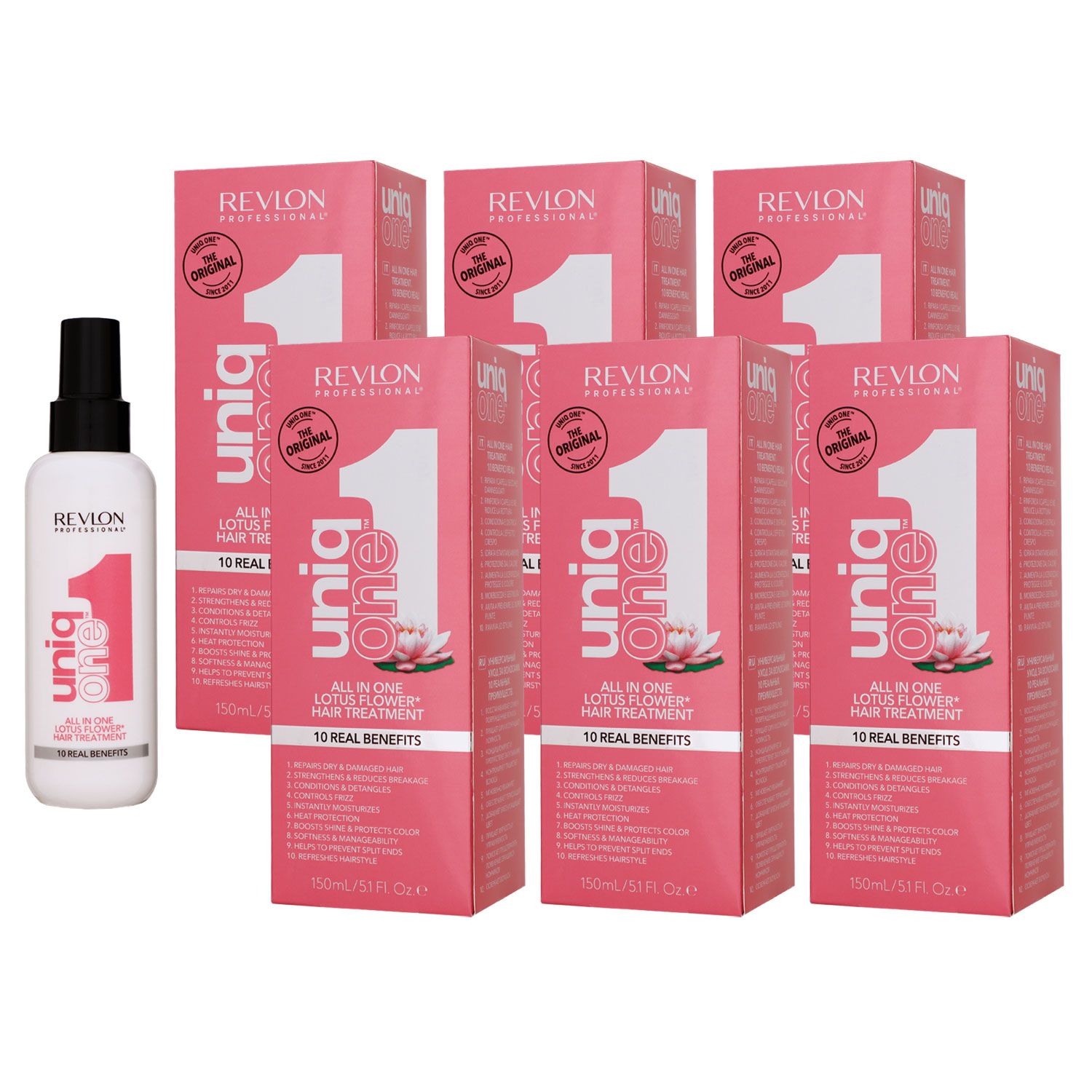 Revlon Uniq One Lotus Flower 6 x 150 ml Hair Treatment Set --> Riemax ...