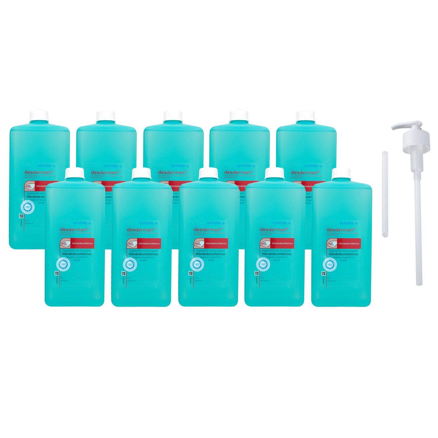 Schülke desderman 10 x 1000 ml Händedesinfektion & 1000 ml Dosierpumpe ...