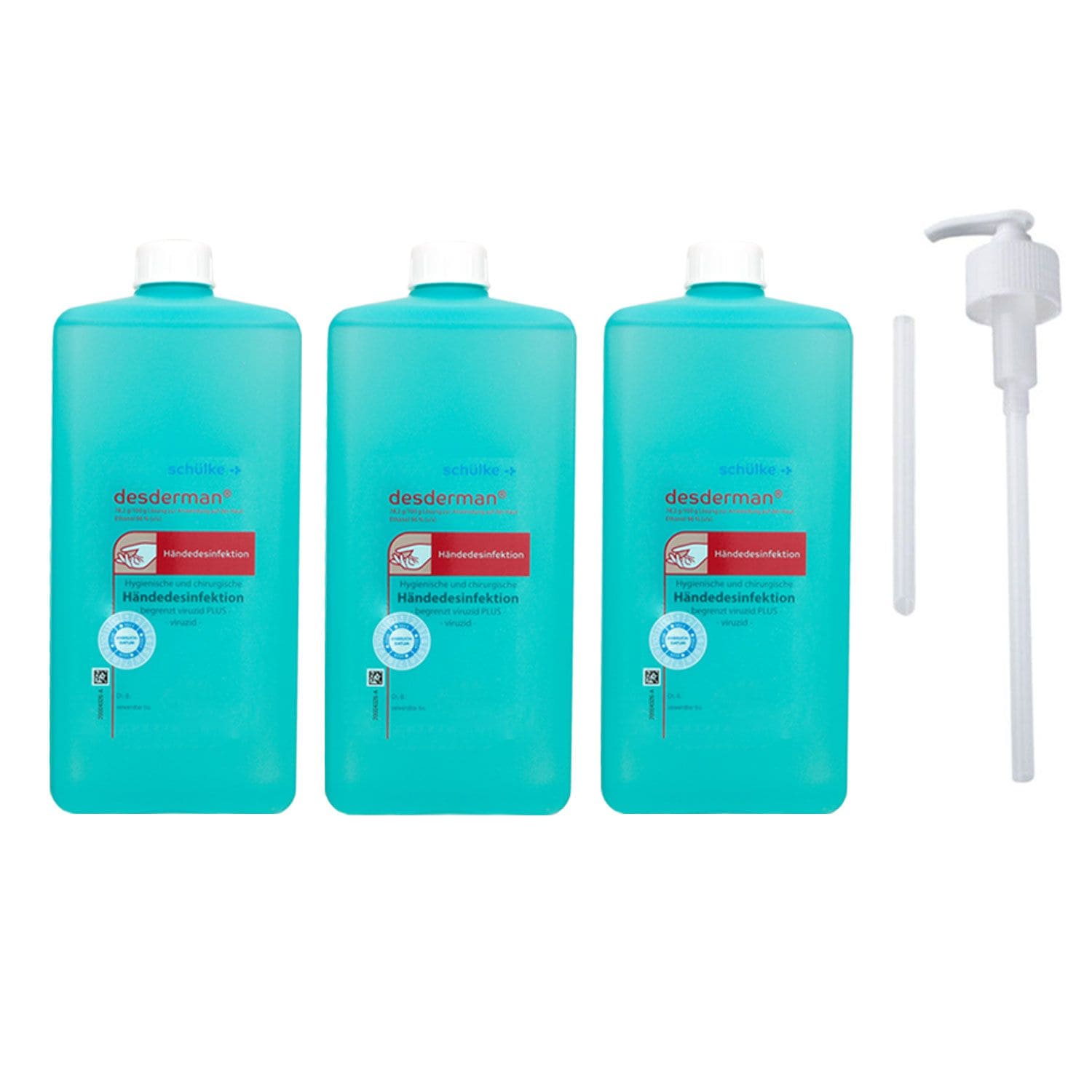 Schülke desderman 3 x 1000 ml Händedesinfektion & 1000 ml Dosierpumpe ...