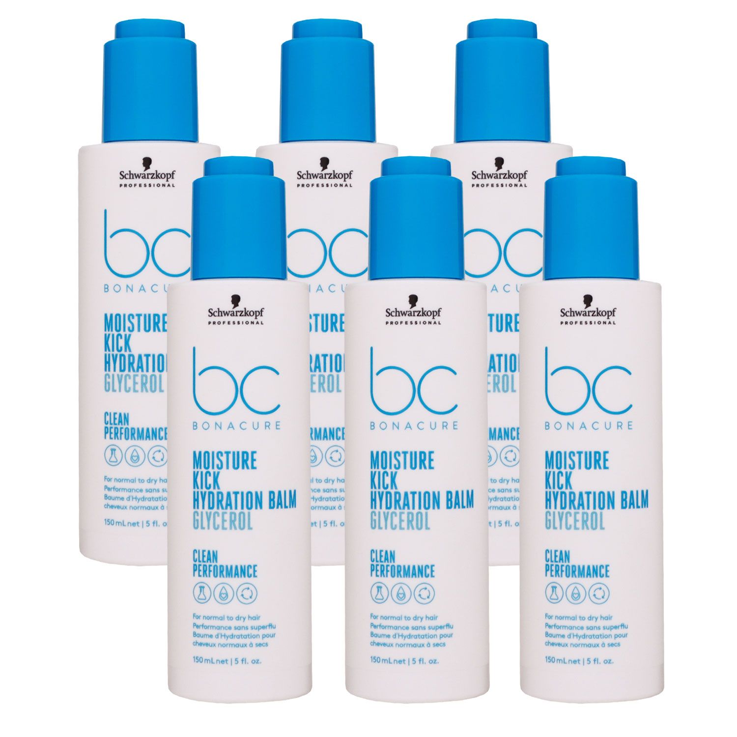 Schwarzkopf BC Bonacure Moisture Kick Hydration Balm 6 x 150 ml für ...