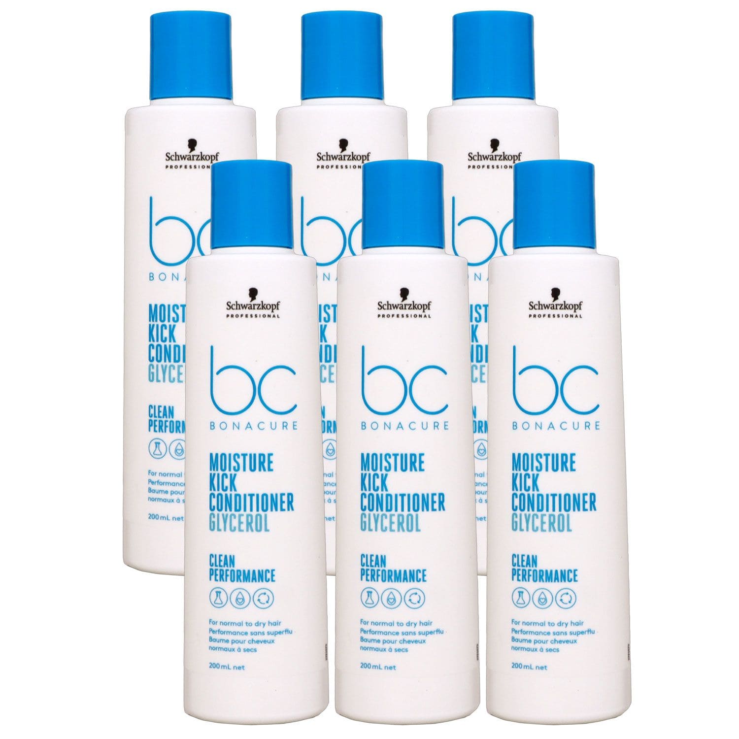 Schwarzkopf Bonacure Moisture Kick 6 x 200 ml Conditioner Set ...
