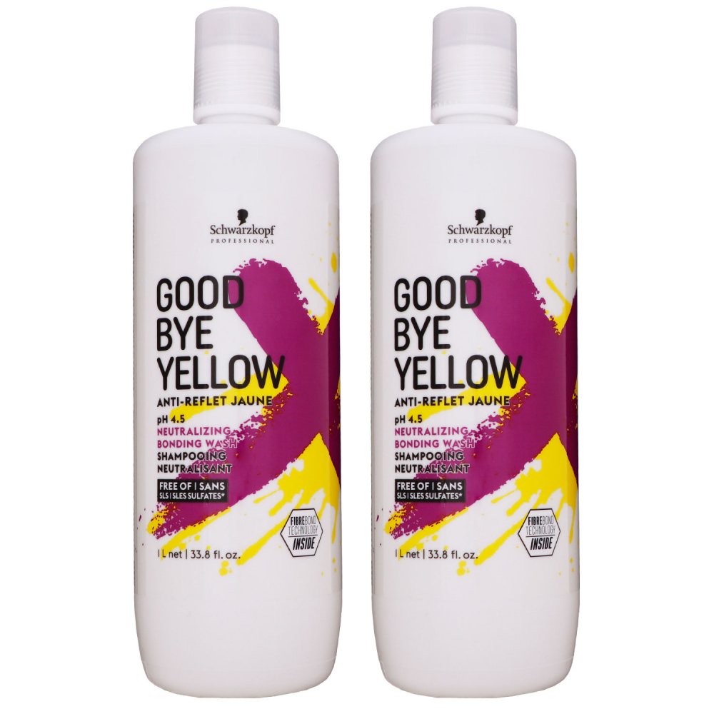 Schwarzkopf Goodbye Yellow 2 x 1000 ml Bonding Shampoo mit ...