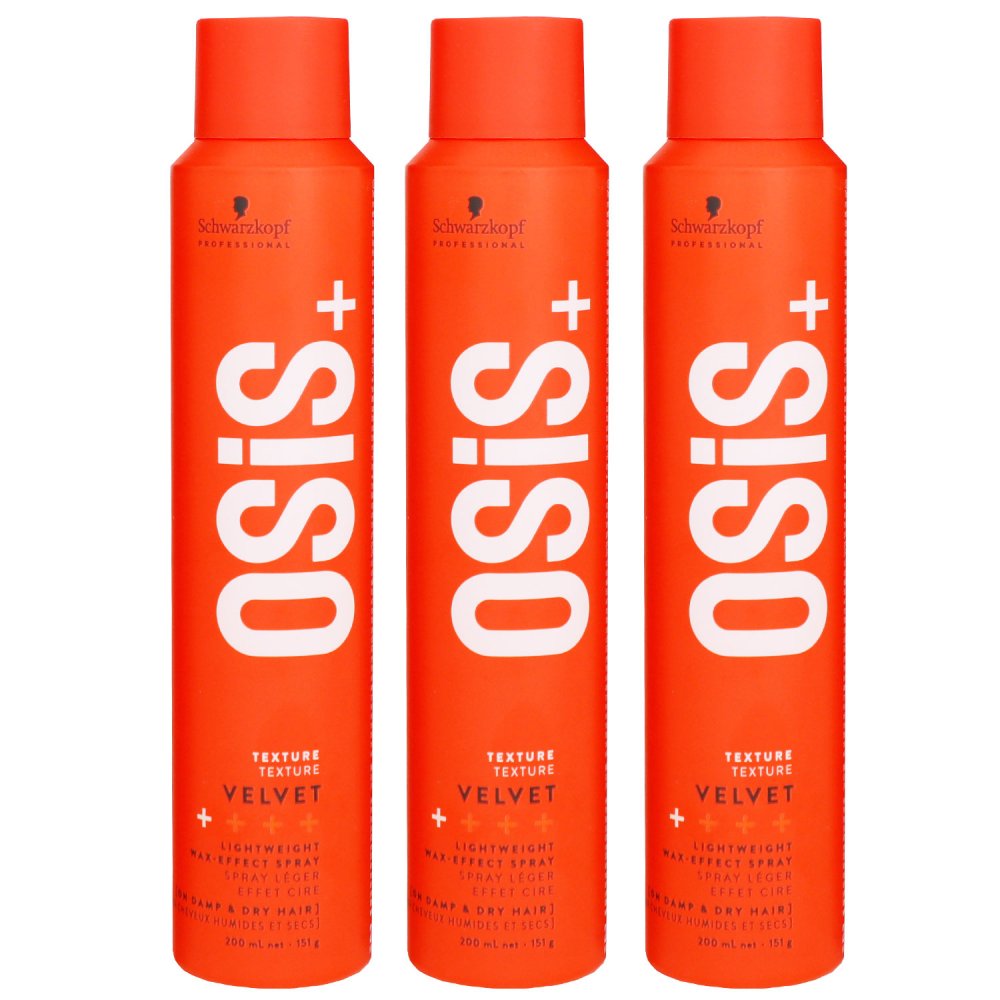 Schwarzkopf Osis Velvet 3 x 200 ml Wachsspray Set --> Riemax | Parfüm ...