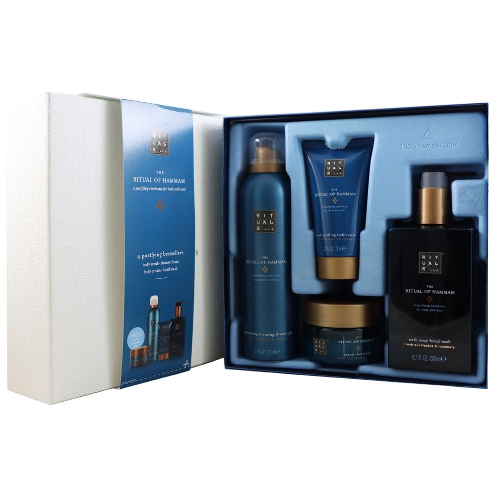 The Ritual of Hammam Set Shower Foam+Body Scrub+Body Cream+Hand Wash ...