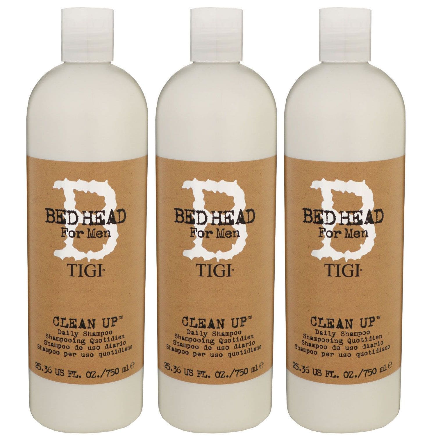 Tigi Bed Head for Men 3 x 750 ml Clean Up Daily Shampoo