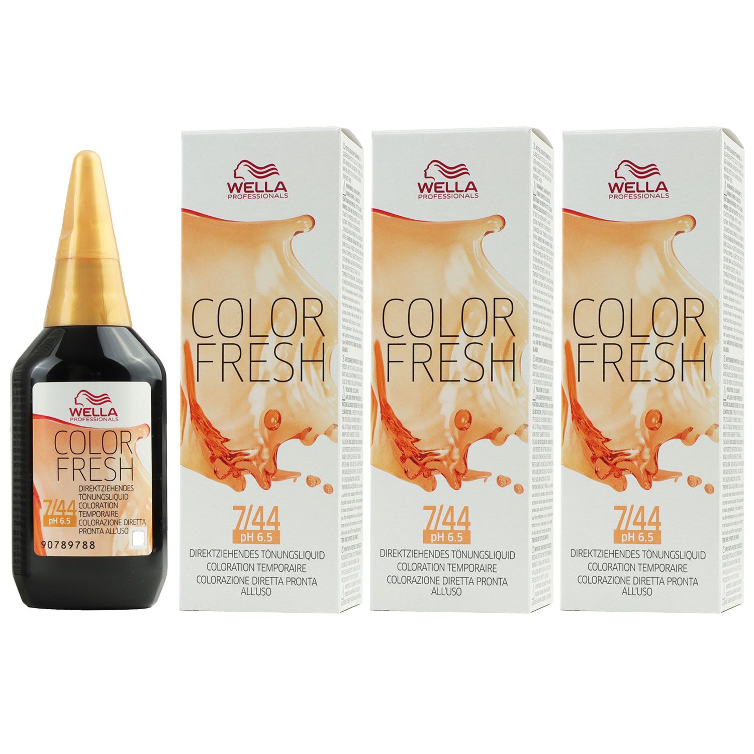 Wella Color Fresh Liquid 3 x 75 ml 7/44 Set bei Riemax