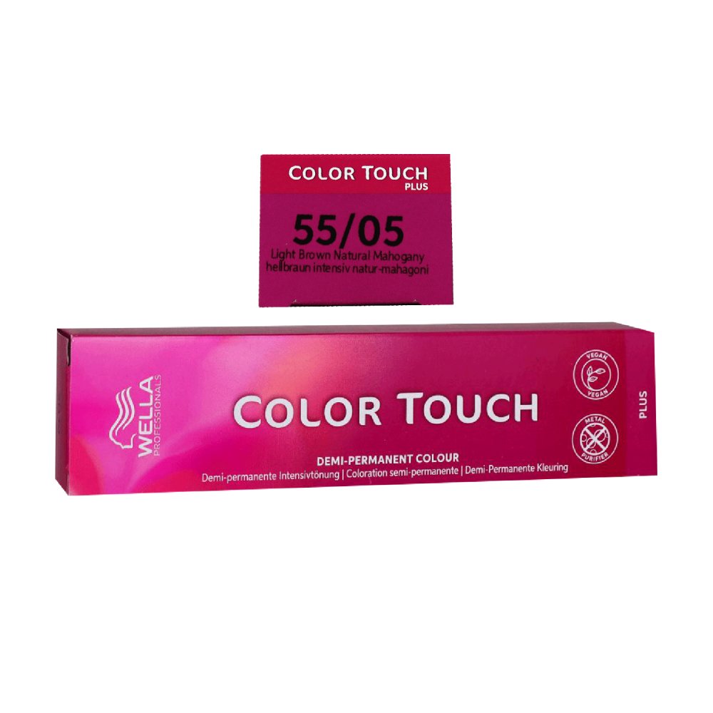 Wella Color Touch Plus 60 ml 55/05 hellbraun intensiv natur mahagoni ...