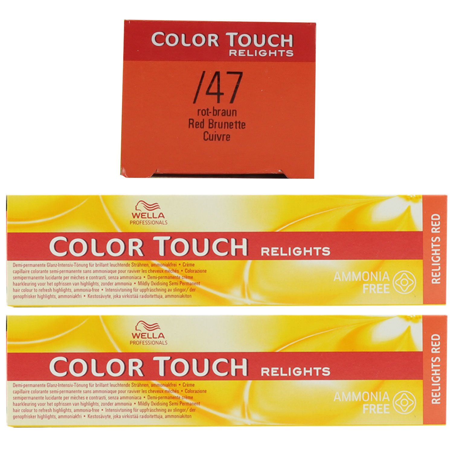 Wella Color Touch Relights Red 2 x 60 ml /47 rot braun Intensivtönung ...