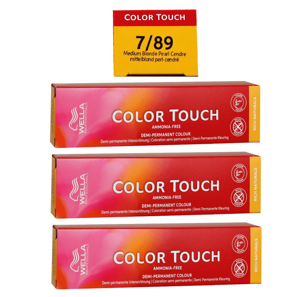 Wella Color Touch Rich Naturals 3 x 60 ml 7/89 mittelblond perl cendre Set --> Riemax | Parfüm ...