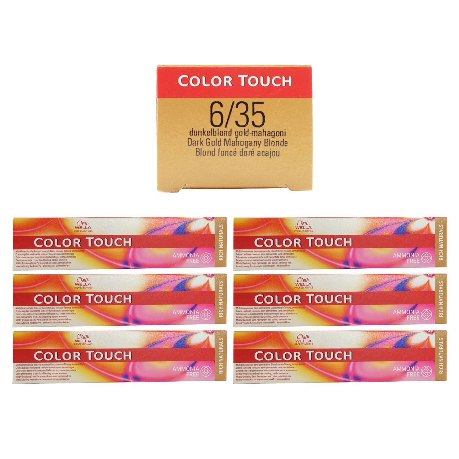 Wella Color Touch Rich Naturals 6 x 60 ml 6/35 dunkelbl