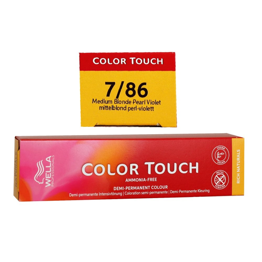 Wella Color Touch Rich Naturals 60 ml 7/86 mittelblond perl violett ...