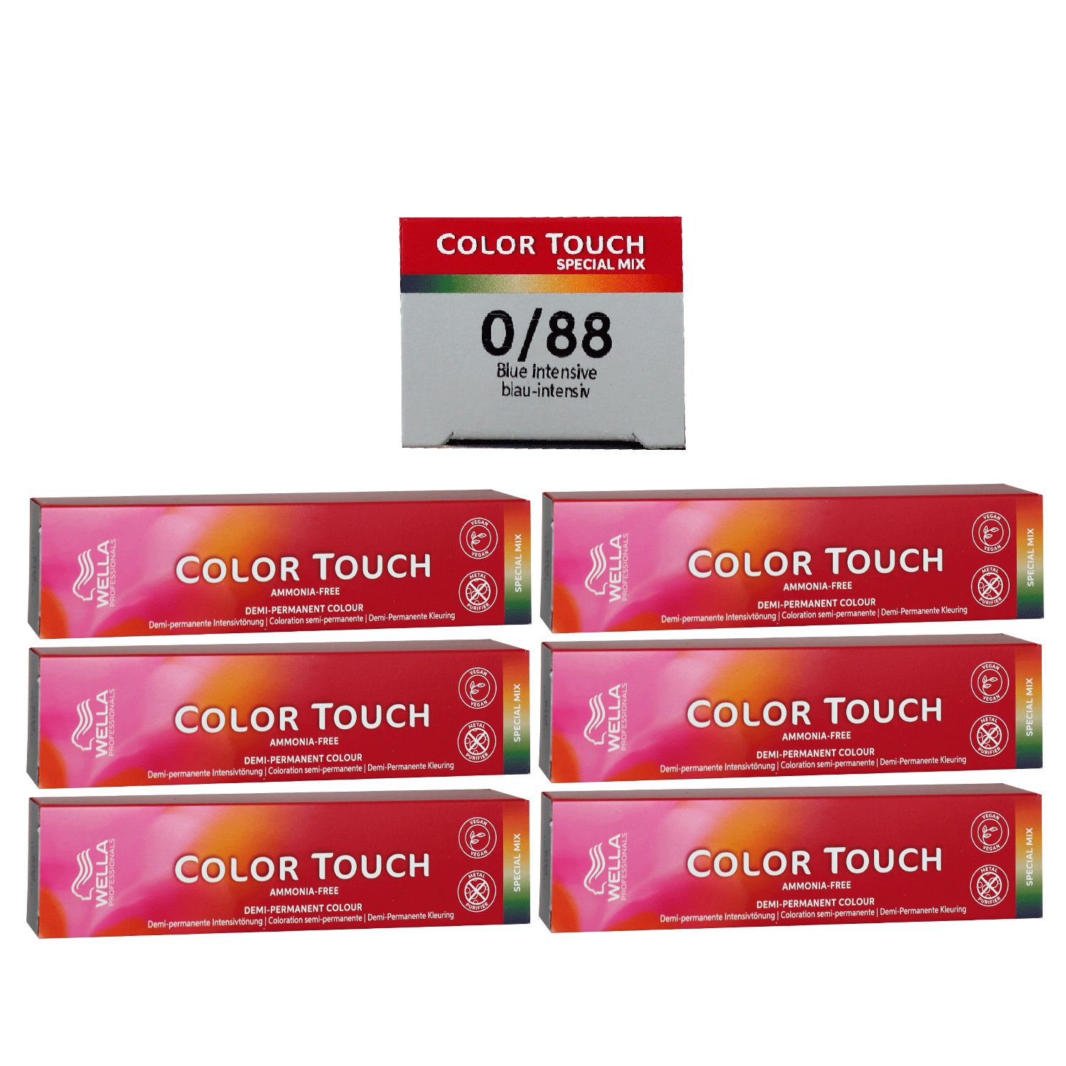 Wella Color Touch Special Mix 6 x 60 ml 0/88 blau intensiv Set ...
